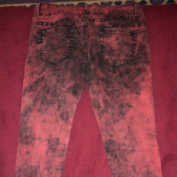 Lovesick | Pants & Jumpsuits | Lovesick Redblack Ripped Denim Skinny ...